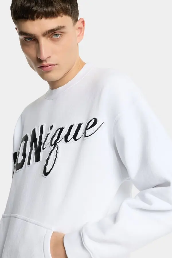 Dsquared2 Iconique Relaxed Fit Crewneck Sweatshirt With Logo - Grey
