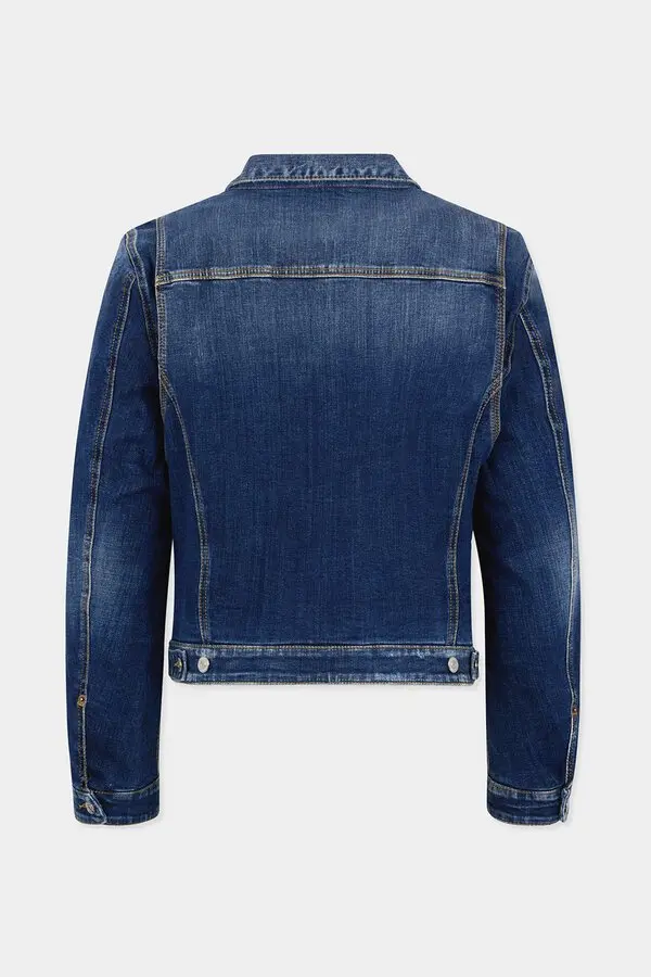 Dsquared2 Dark Smoker Over Denim Jacket With Contrast Stitching And Embroidery