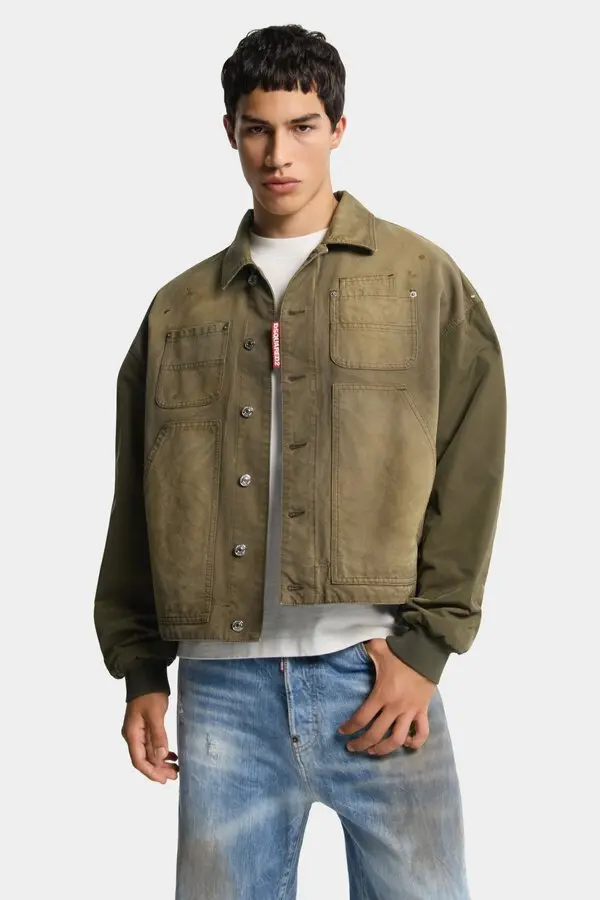 Dsquared2 Garment-dyed Carpenter Kaban Jacket