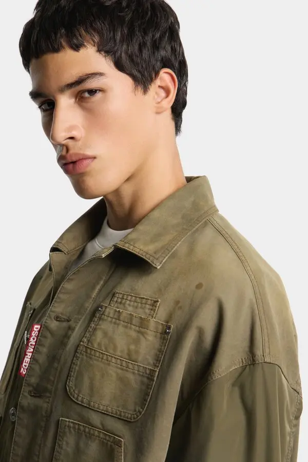Dsquared2 Garment-dyed Carpenter Kaban Jacket