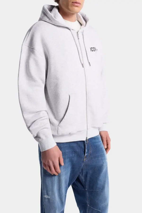 Dsquared2 Iconique Boyfriend Fit Zipped Hoodie