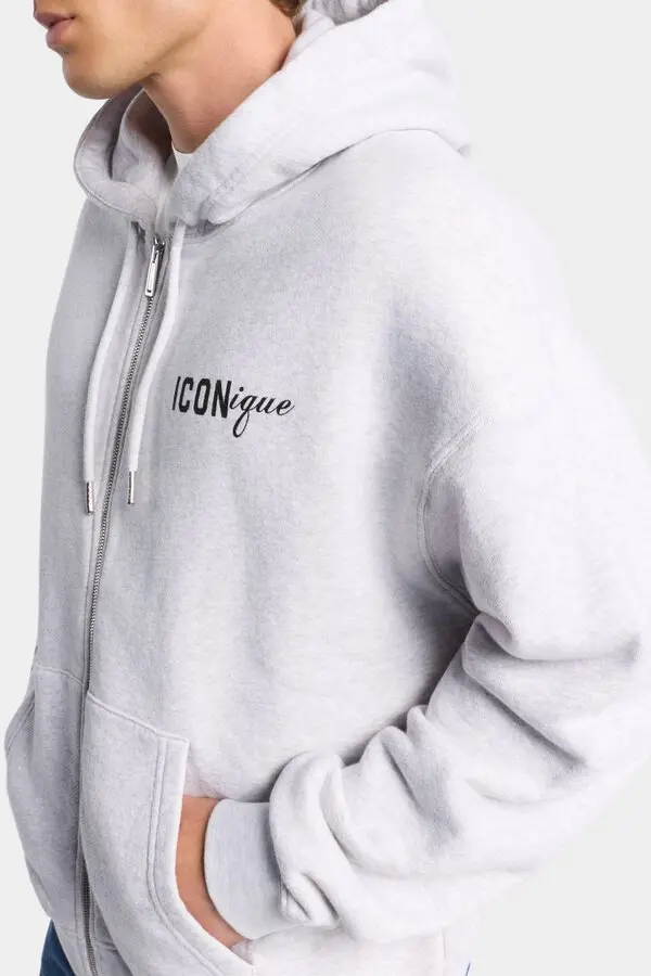 Dsquared2 Iconique Boyfriend Fit Zipped Hoodie