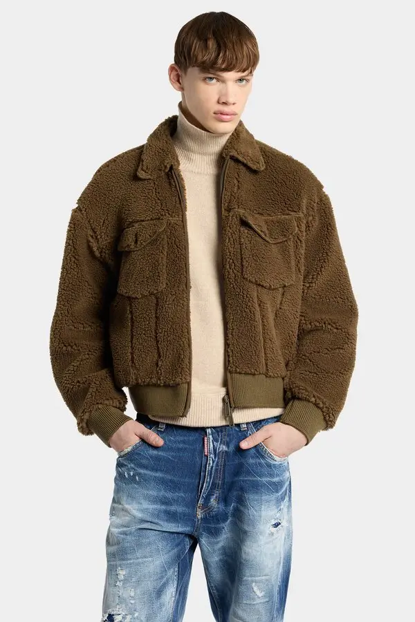 Dsquared2 Teddy Oversized Jean Jacket - Brown