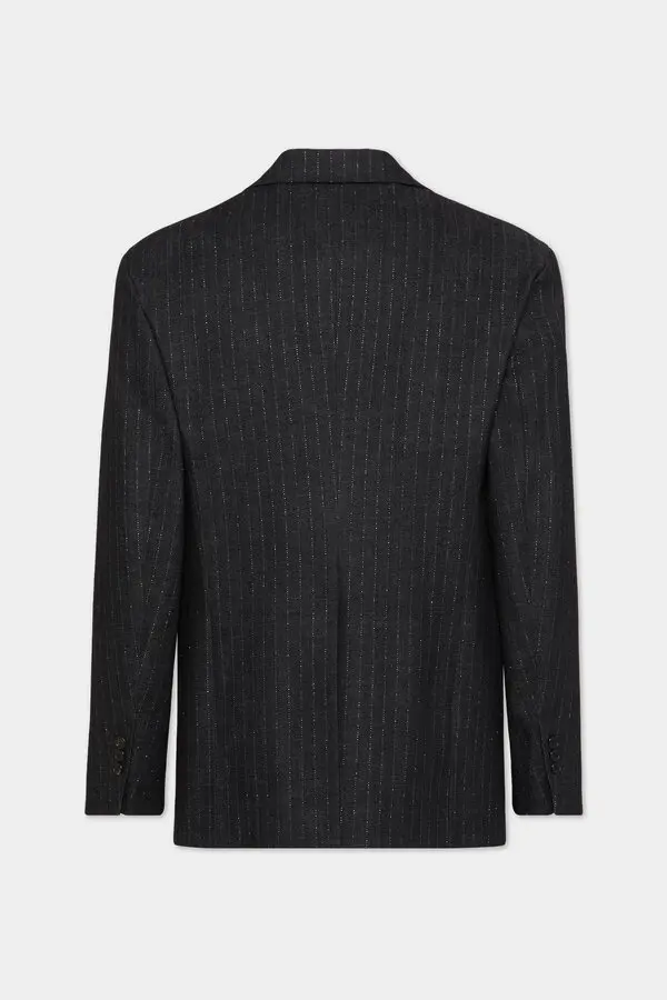 Dsquared2 Pinstripe Denim Double Breasted Blazer