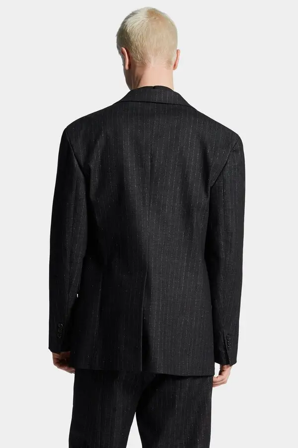 Dsquared2 Pinstripe Denim Double Breasted Blazer