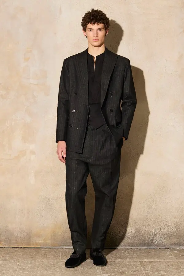 Dsquared2 Pinstripe Denim Double Breasted Blazer