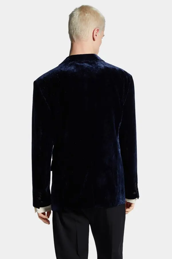 Dsquared2 Sparkling Velvet Tuxedo Blazer With Peak Lapel