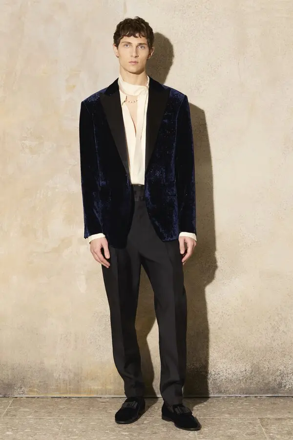 Dsquared2 Sparkling Velvet Tuxedo Blazer With Peak Lapel