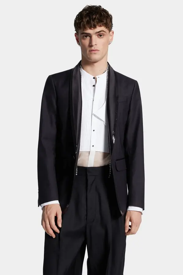 Dsquared2 Embroidered Shawl Collar London Blazer