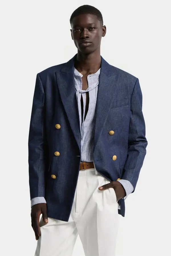 Dsquared2 Denim Double Breasted Blazer