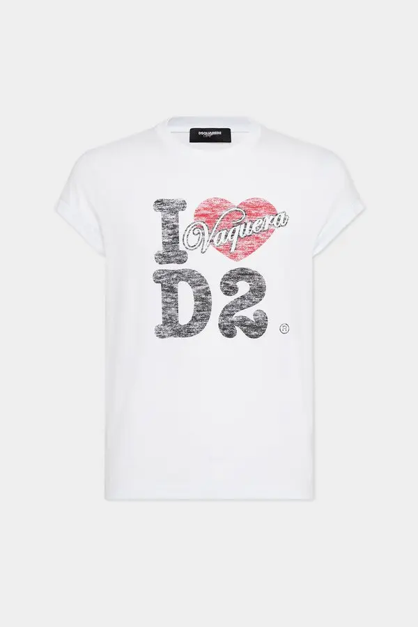 Dsquared2 Vaquera X "i Heart Vaquera" Cap Sleeve T-shirt - White