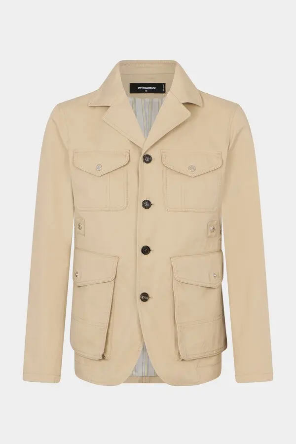 Dsquared2 Military Chic Utility Cotton Jacket - Beige