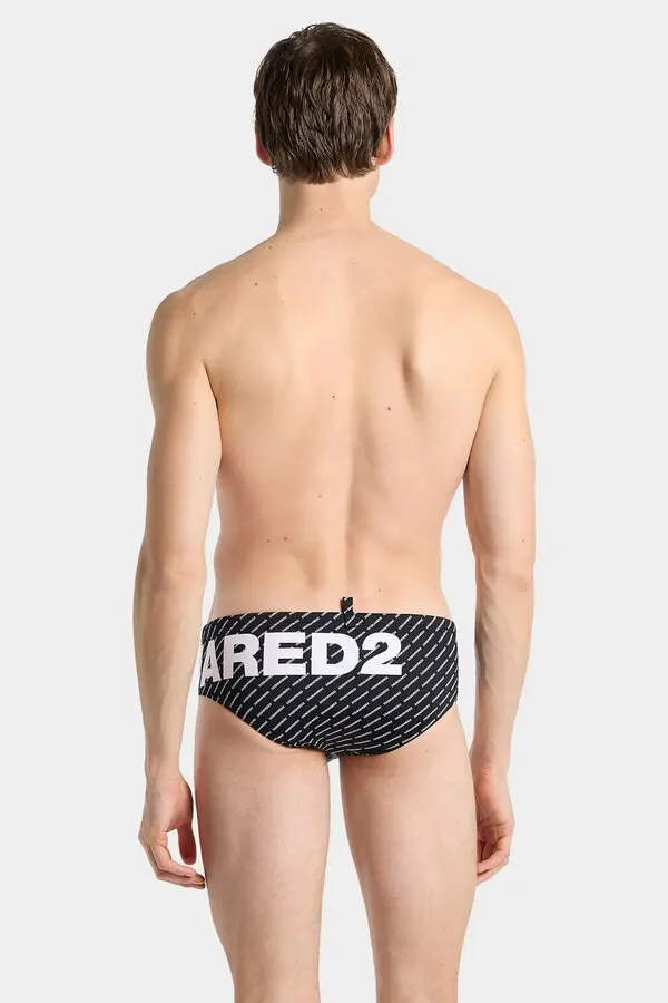 Dsquared2 Swim Briefs With All-over Logo Print