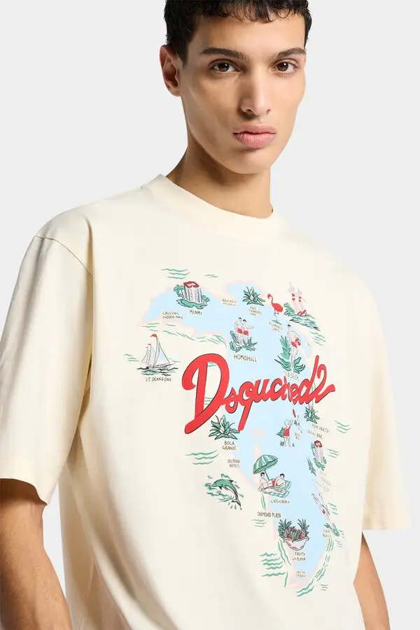 Dsquared2 Aloha Souvenir Print Relaxed Fit T-shirt