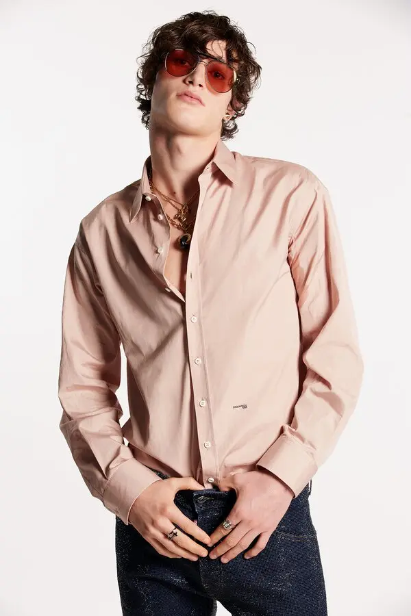 Dsquared2 Drop Shoulder Shirt With Logo Detail - Pink