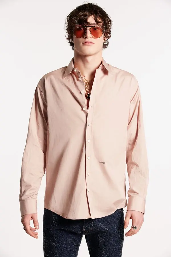 Dsquared2 Drop Shoulder Shirt With Logo Detail - Pink