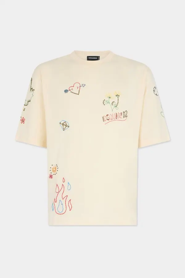 Dsquared2 Handmade Scribbles T-shirt - Beige