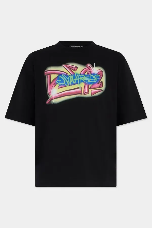 Dsquared2 Rebel Tags" Loose Fit T-shirt - Black