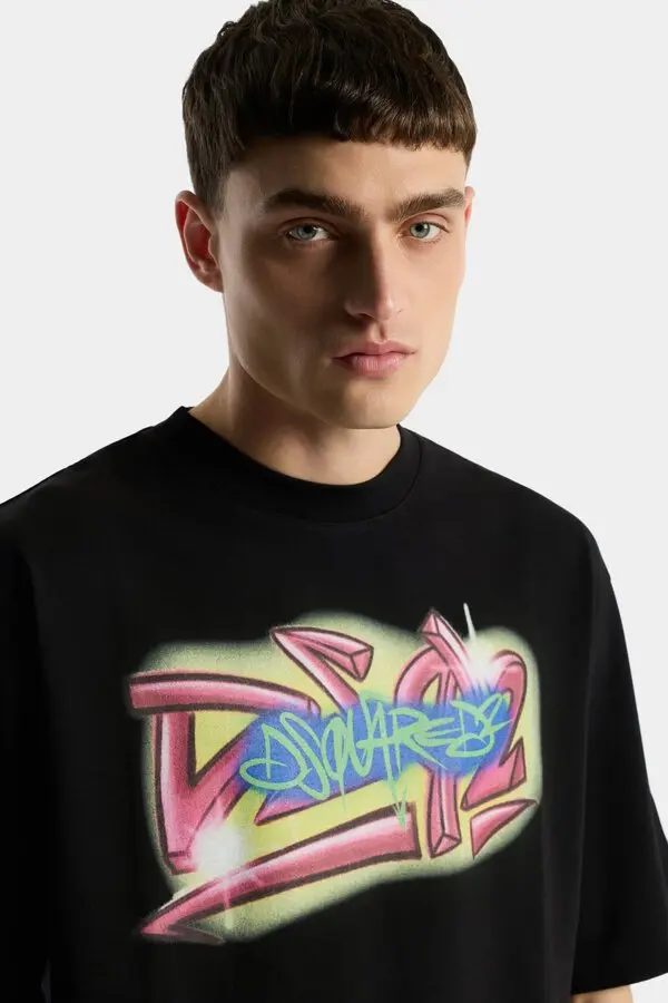 Dsquared2 Rebel Tags" Loose Fit T-shirt - Black