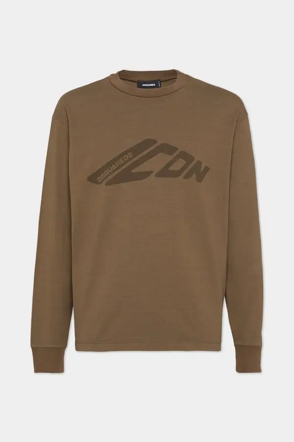 Dsquared2 Icon New Generation Loose Fit Long Sleeve Tee - Grey