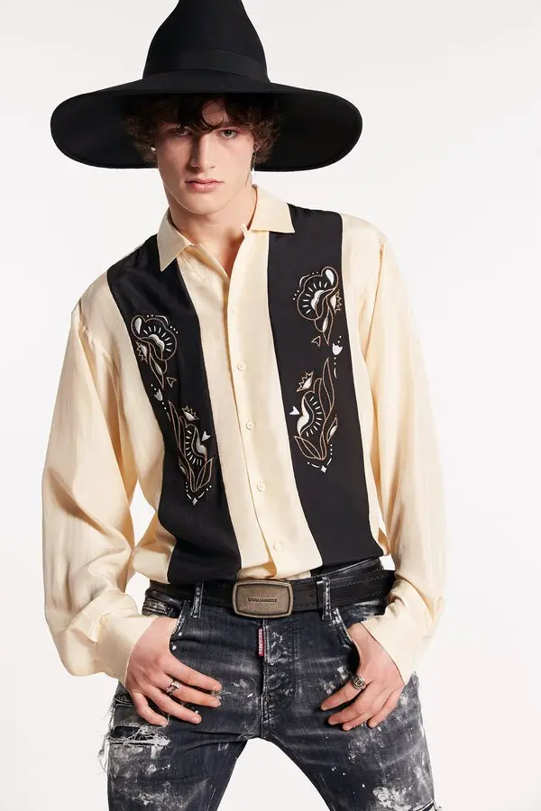 Dsquared2 Bowling Shirt With Embroidered Detail