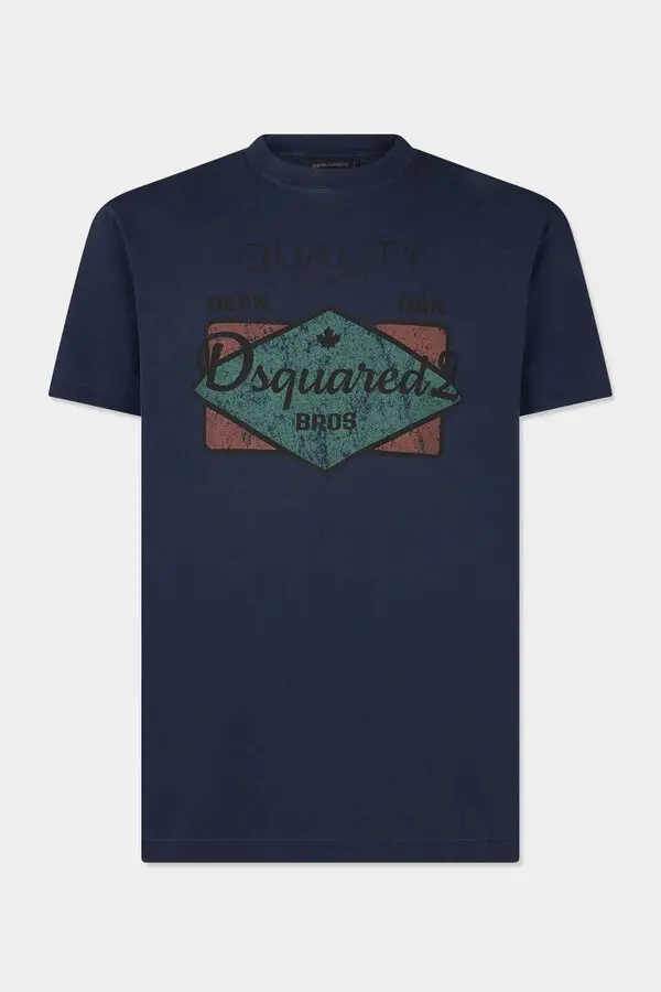 Dsquared2 Graphic Logo Cotton T-shirt - Blue