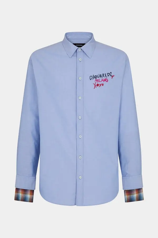 Dsquared2 Layered Sleeve Oxford Shirt