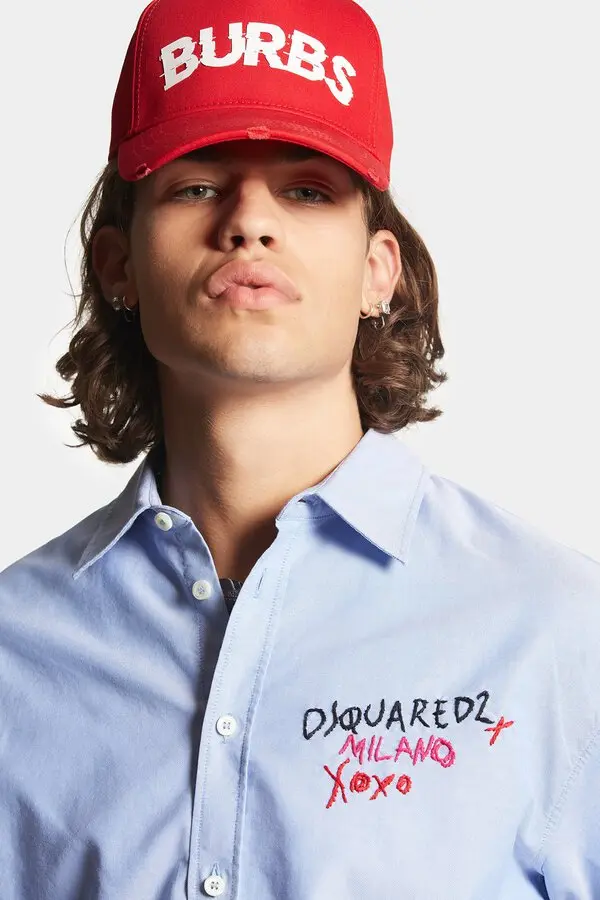 Dsquared2 Layered Sleeve Oxford Shirt
