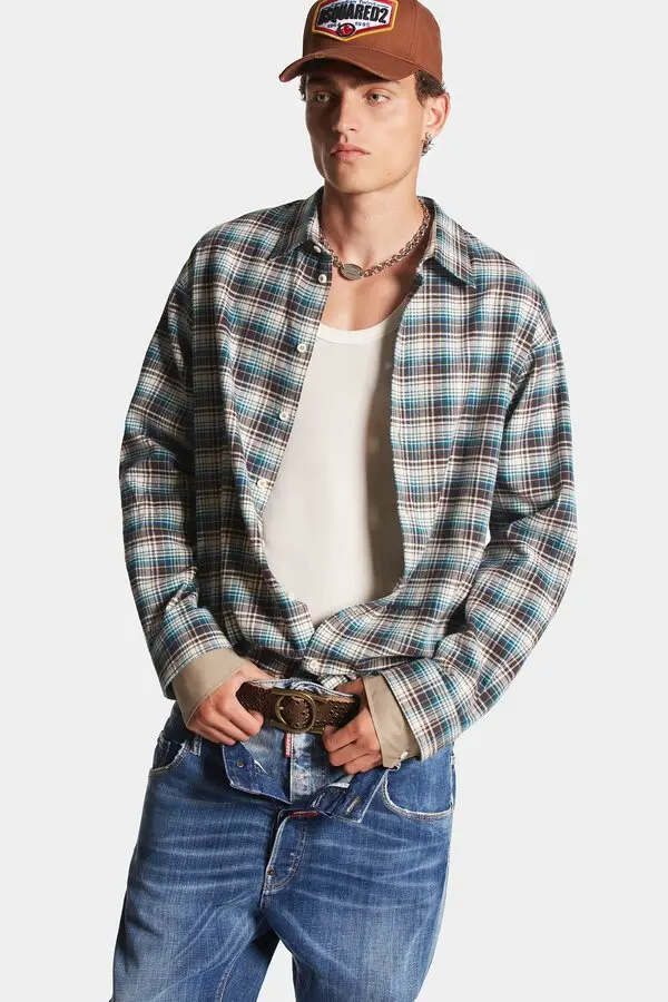 Dsquared2 Layered Sleeves Checked Shirt