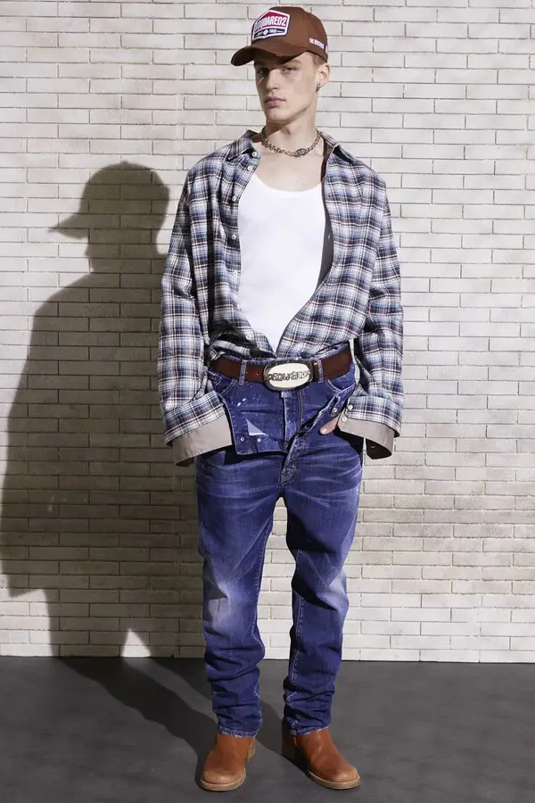 Dsquared2 Layered Sleeves Checked Shirt