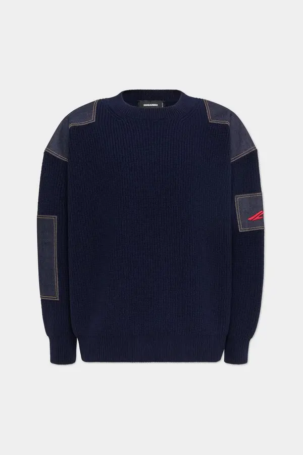 Dsquared2 Icon New Generation Denim Patch Jumper - Blue