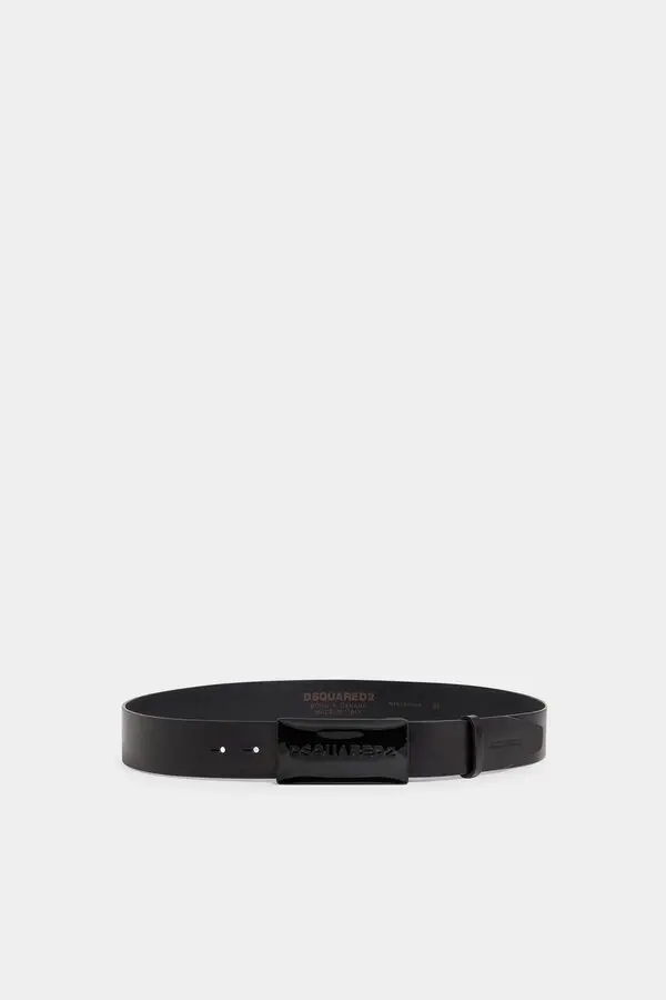 Dsquared2 Logo Plaque Leather Belt