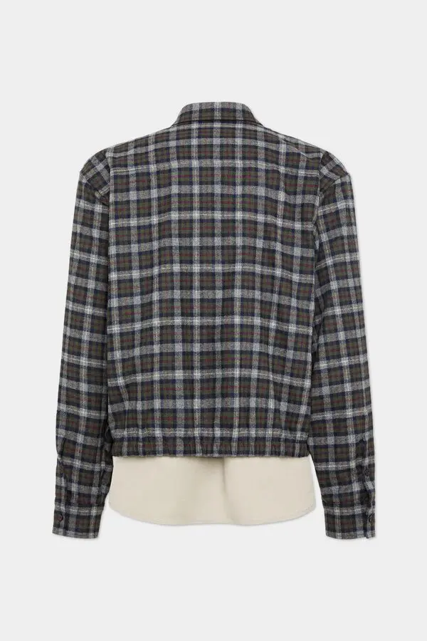 Dsquared2 Checked Wool Shirt With Cotton Insert