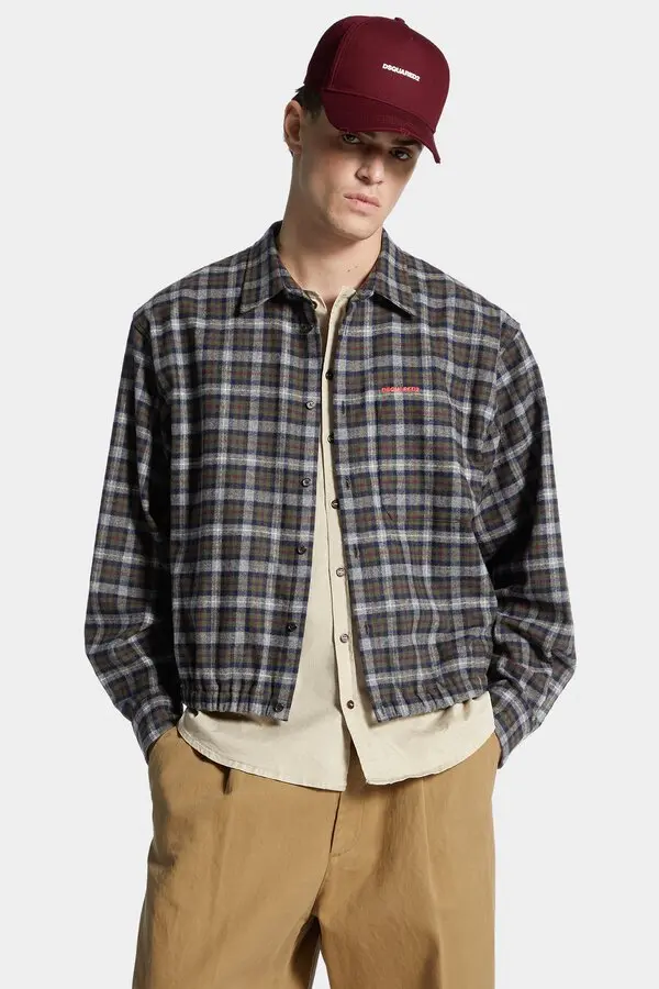 Dsquared2 Checked Wool Shirt With Cotton Insert