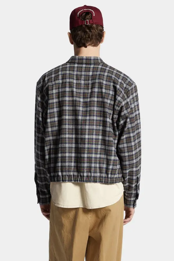 Dsquared2 Checked Wool Shirt With Cotton Insert