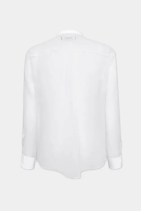 Dsquared2 Sheer Silk Organza Shirt With Dropped Shoulder Bow Detail