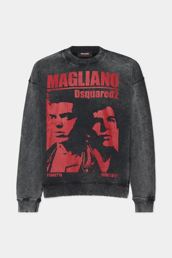 Dsquared2 Magliano X Relaxed Fit Printed Sweatshirt - Grey