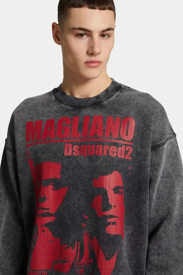 Dsquared2 Magliano X Relaxed Fit Printed Sweatshirt