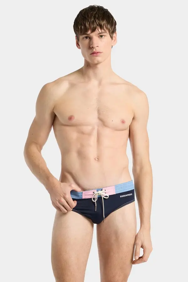 Dsquared2 Swim Briefs With Side Logo And Drawstring Waist