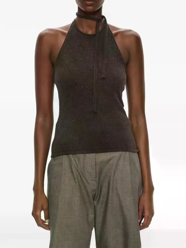 Christopher Esber Rae Cashmere Halterneck Top - Brown