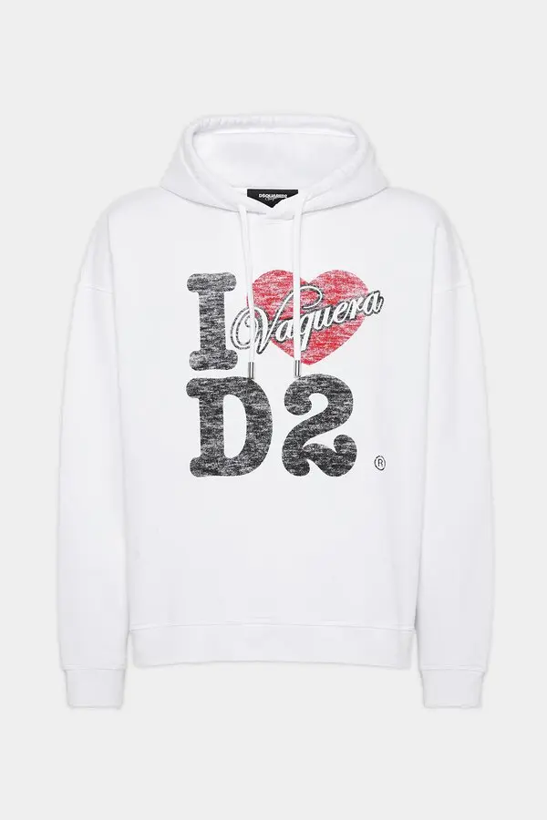 Dsquared2 Vaquera X Relaxed Fit Hoodie - White