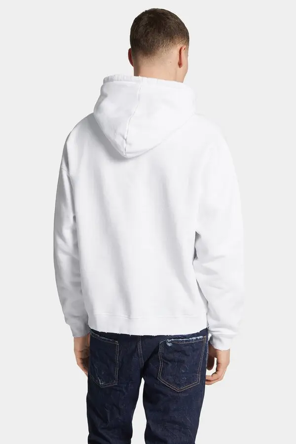 Dsquared2 Vaquera X Relaxed Fit Hoodie - White