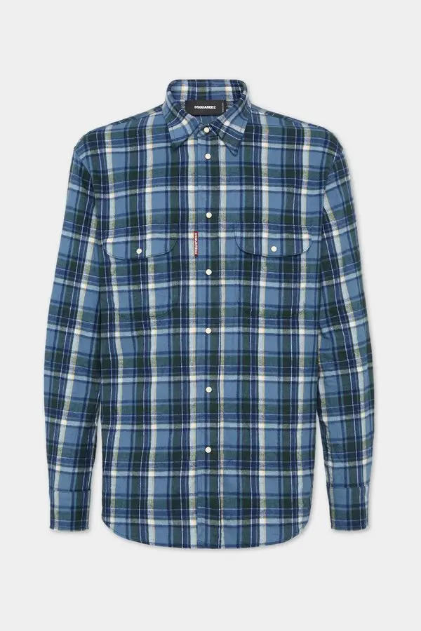 Dsquared2 Plaid Shirt With Canadian Landscape Print - Fantasy