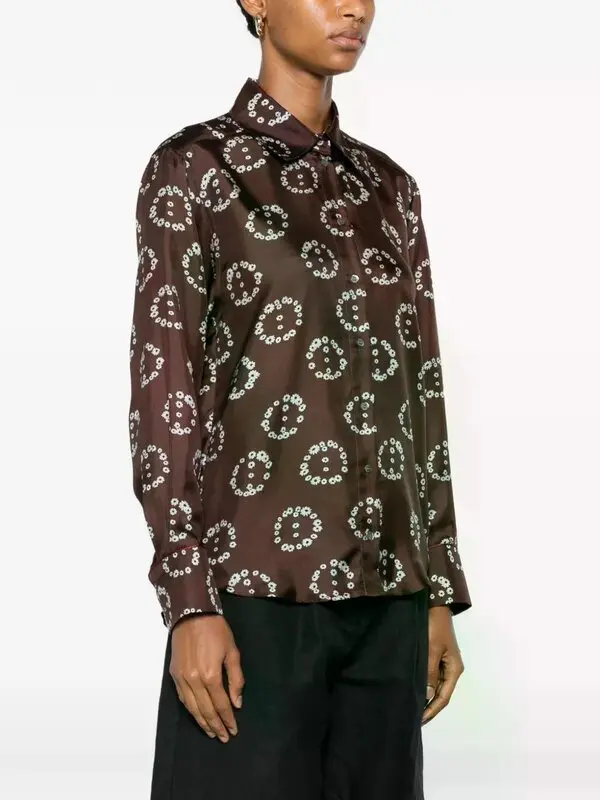 Sandro Floral-print Silk Shirt
