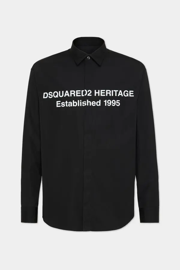 Dsquared2 Printed Heritage Logo Shirt - Black