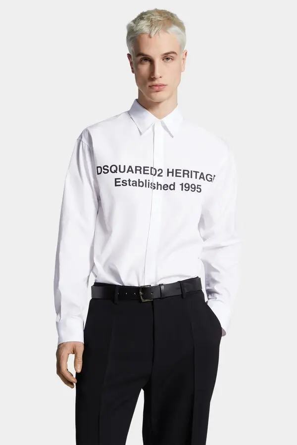 Dsquared2 Printed Heritage Logo Shirt - White