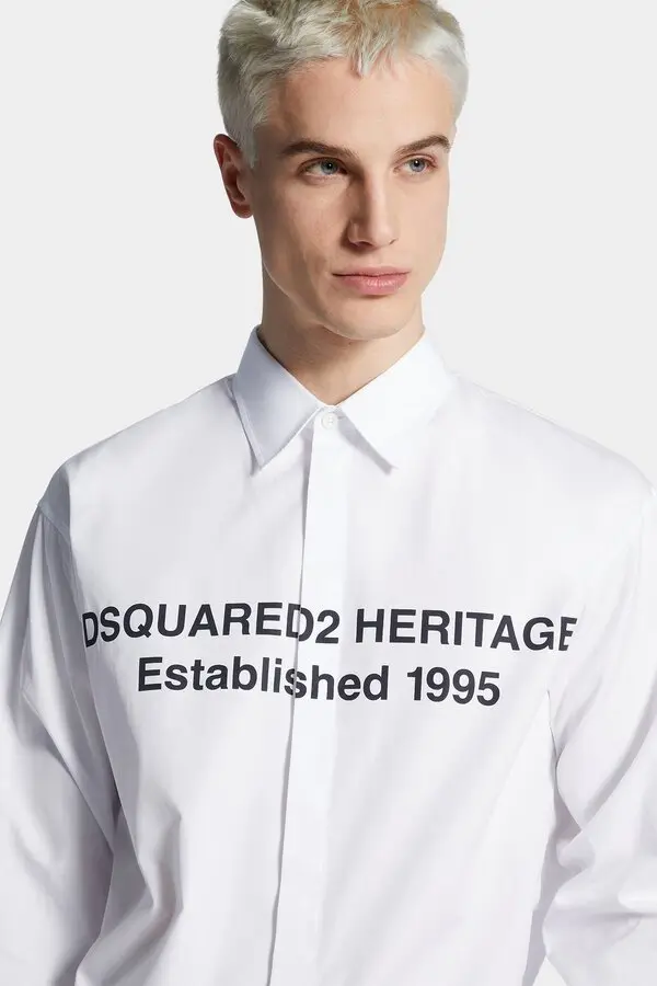 Dsquared2 Printed Heritage Logo Shirt - White
