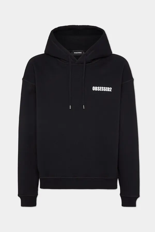 Dsquared2 Relaxed Fit Printed Hoodie - Black
