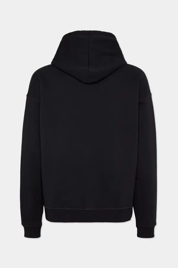 Dsquared2 Relaxed Fit Printed Hoodie - Black