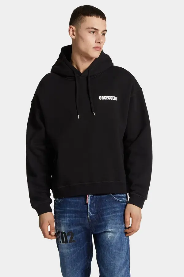 Dsquared2 Relaxed Fit Printed Hoodie - Black